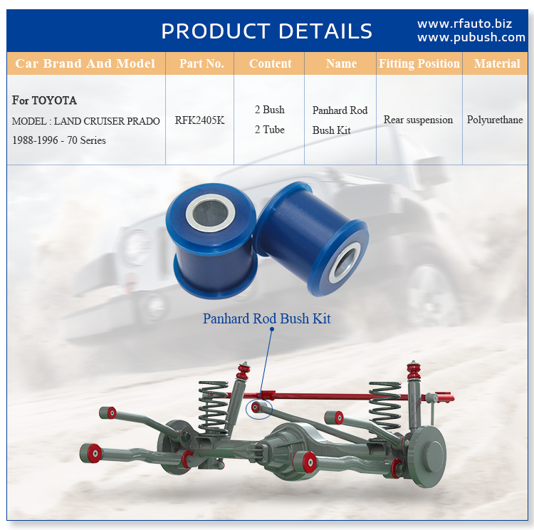 Polyurethane Panhard Rod Bush Kit For TOYOTA land cruiser prado 70s ...