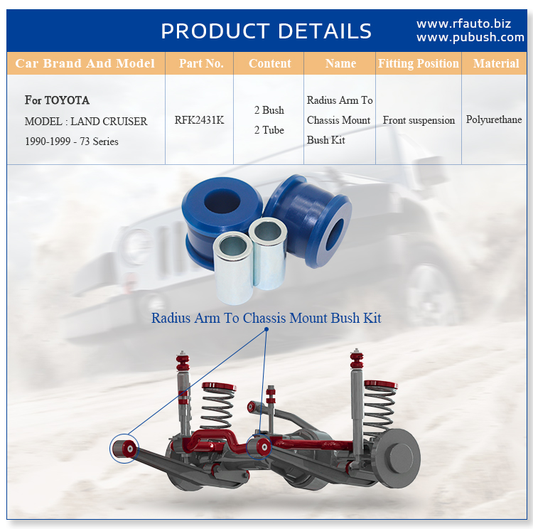 Urethane Radius Arm To Chassis Mount Bush Kit For TOYOTA Land Cruiser ...